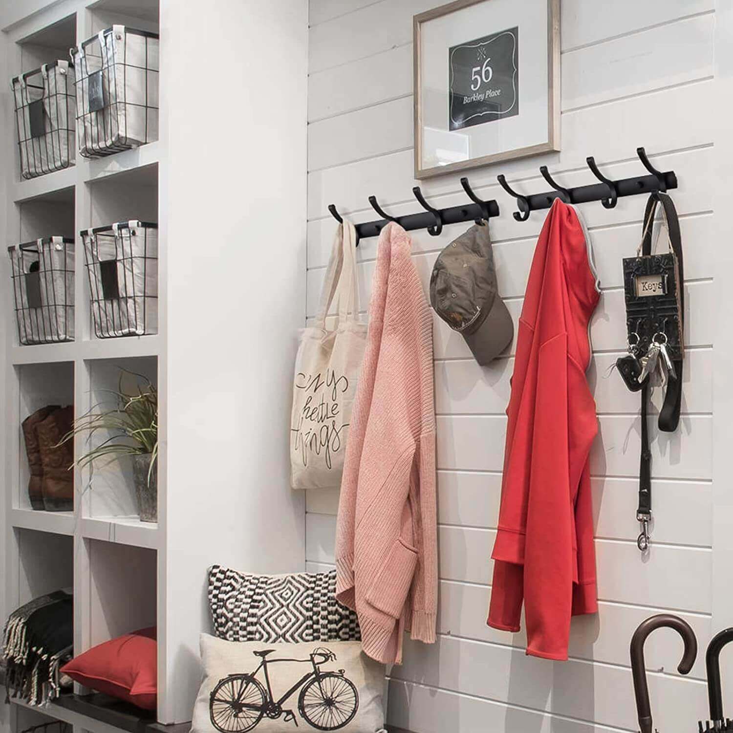 ARCORA Matte Black 4 Hook Wall Mounted Coat Rack With Shelf | ARCORA ...