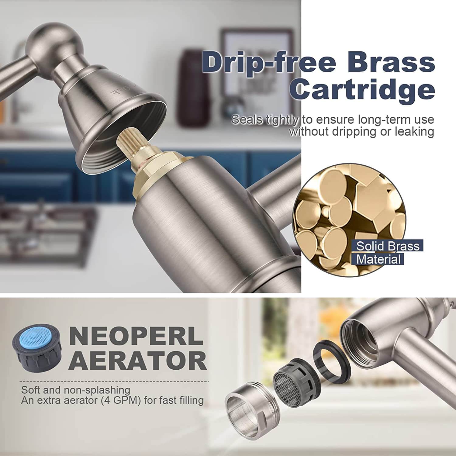 ARCORA Brushed Nickel Deck Mount Pot Filler Faucet Over Stove | ARCORA ...