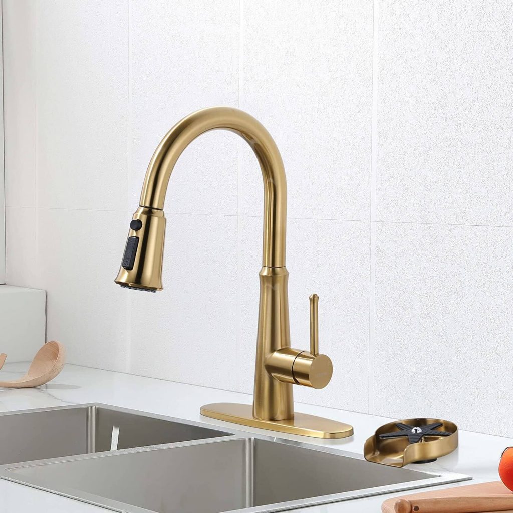 ARCORA Brushed Gold Stainless Steel Glass Rinser for Kitchen Sink