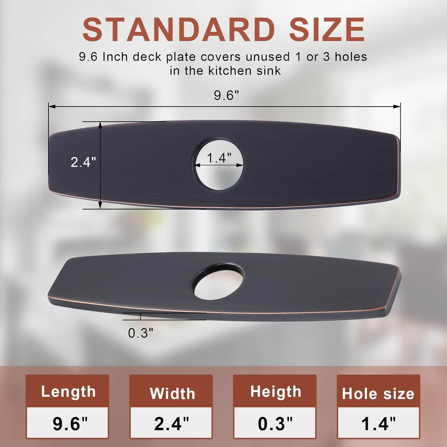 ARCORA 9.6 Inch Oil Rubbed Bronze Faucet Hole Cover Stainless Steel ...