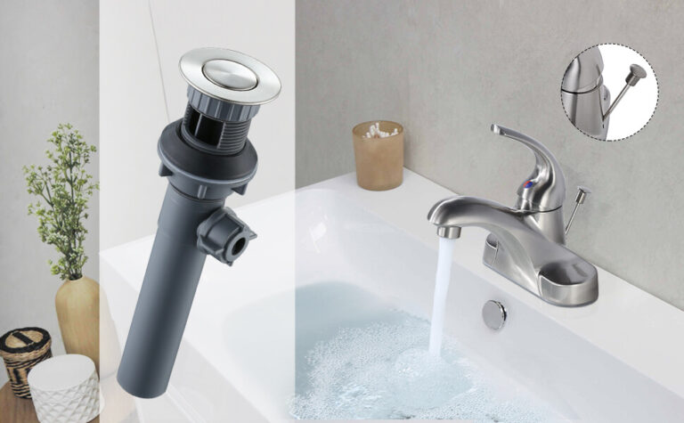 ARCORA Brushed Nickel Bathroom Sink Drain With Overflow & Lift Rod For ...