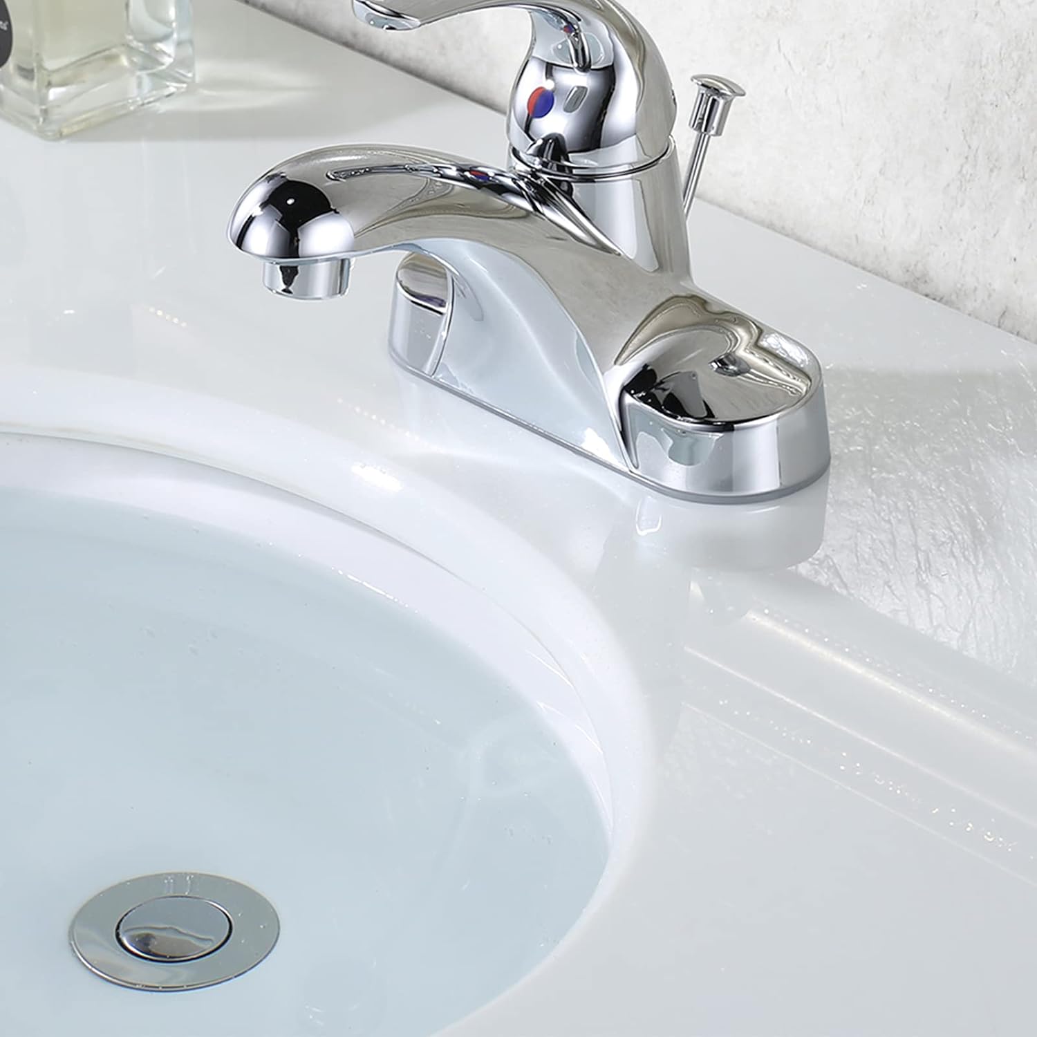 ARCORA Chrome Bathroom Sink Drain With Overflow & Lift Rod For Vessel ...