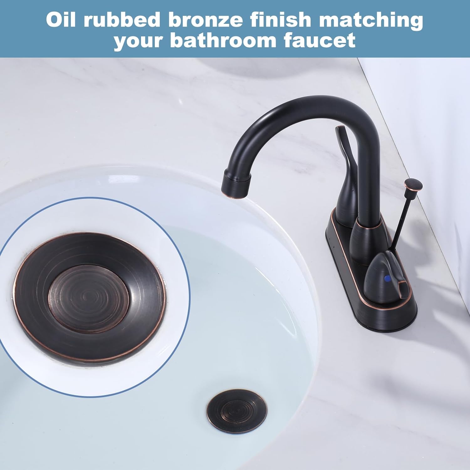 ARCORA Oil Rubbed Bronze Bathroom Sink Drain With Overflow & Lift Rod ...