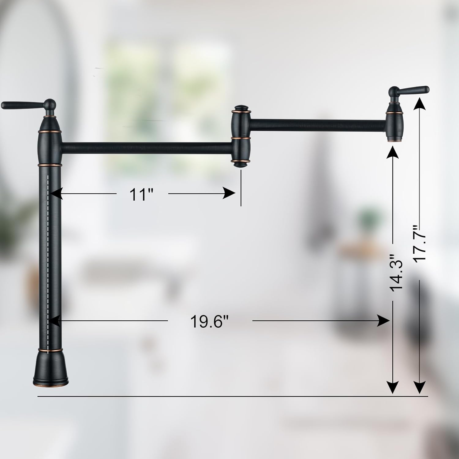 ARCORA Oil Rubbed Bronze Deck Mount Pot Filler Faucet Over Stove with ...