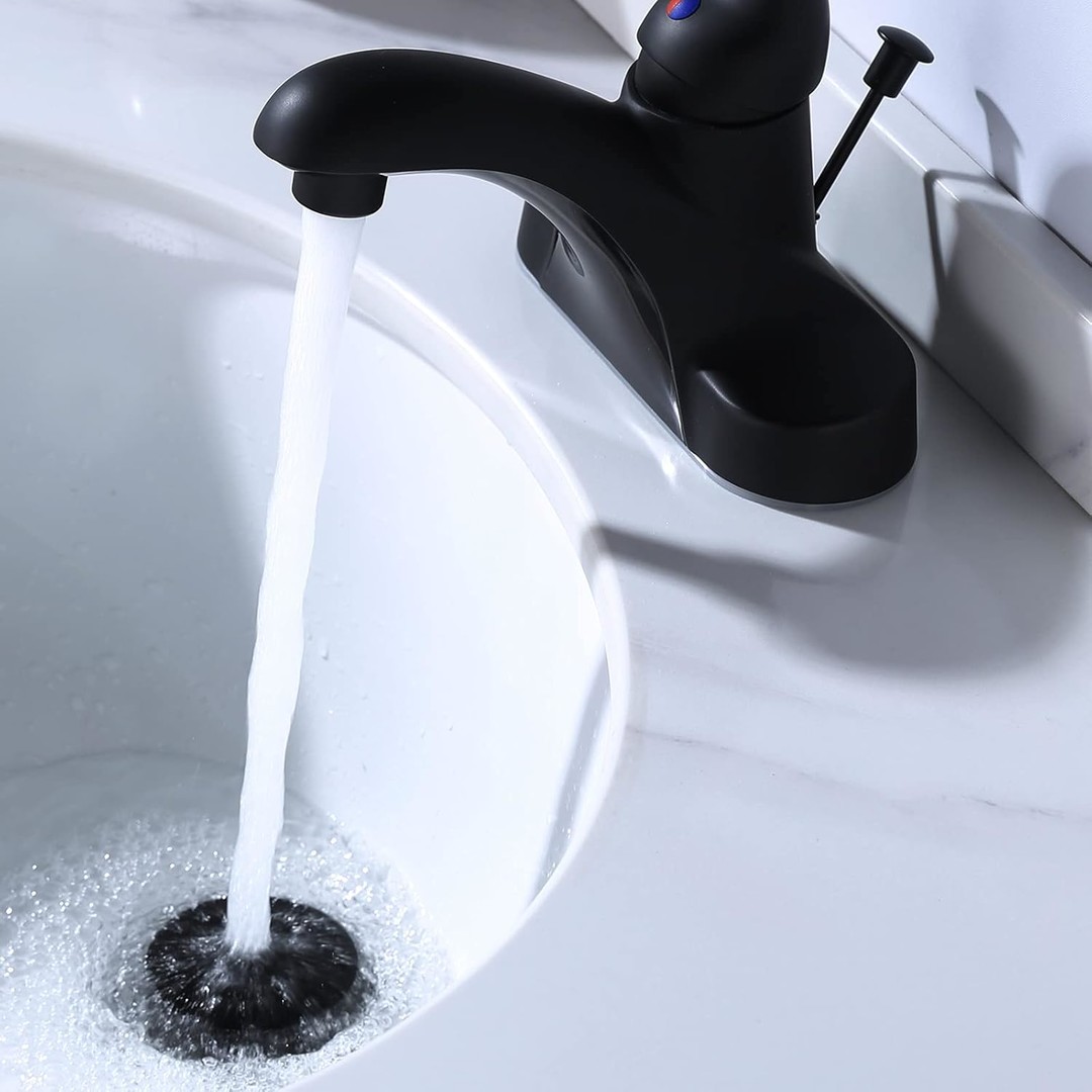 ARCORA Matte Black Bathroom Sink Drain with Overflow & Lift Rod for ...