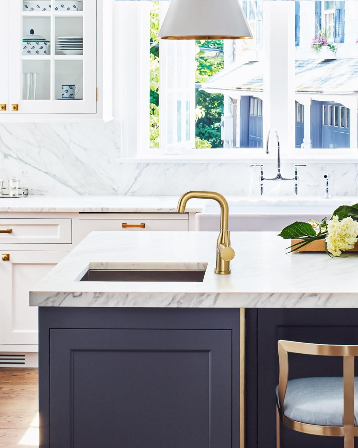 ARCORA Brushed Gold Single Hole Bar Sink Faucet with cUPC Supply Lines ...