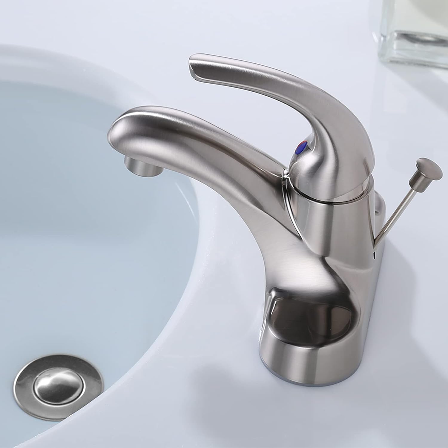 ARCORA Brushed Nickel Bathroom Sink Drain with Overflow & Lift Rod for ...