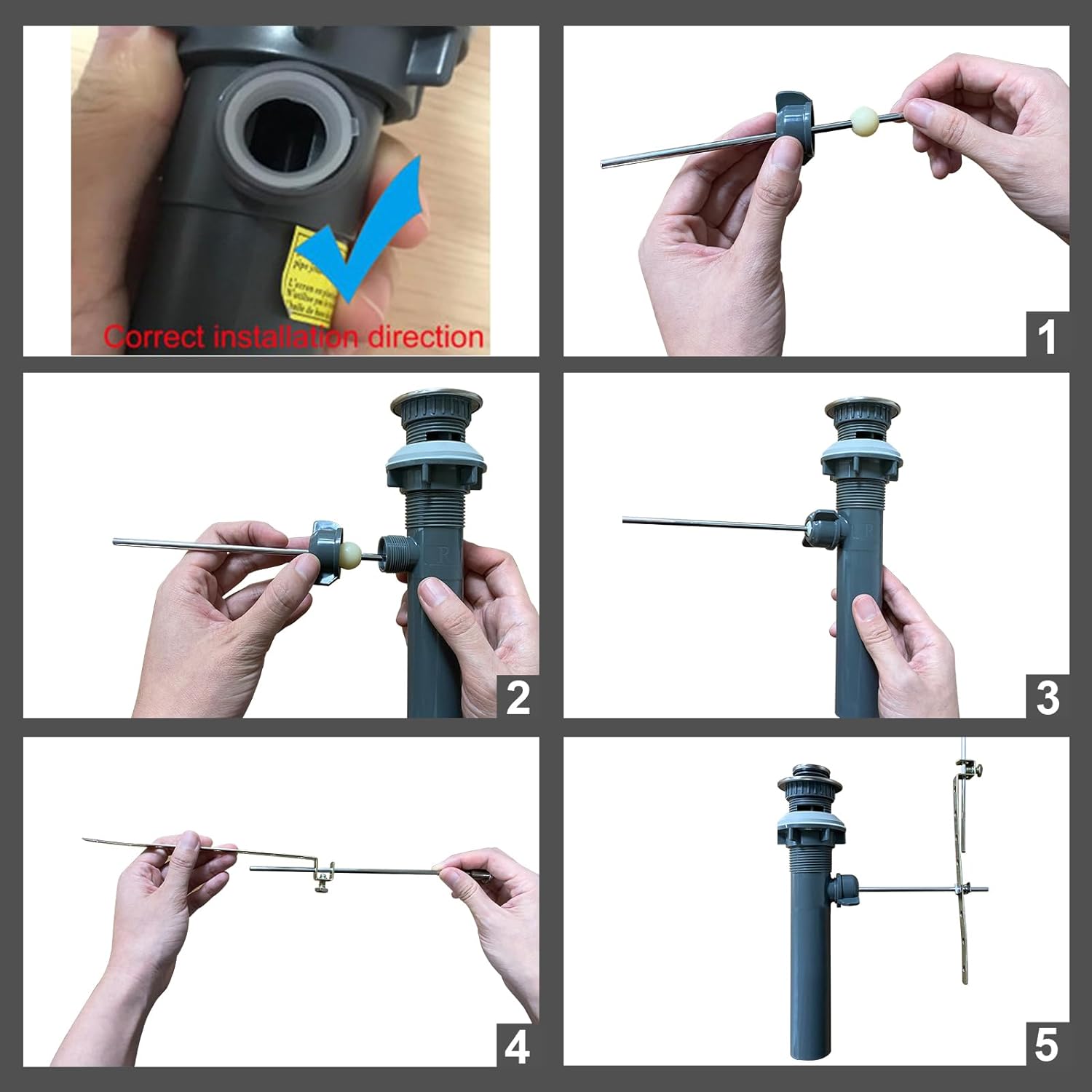 ARCORA Brushed Nickel Bathroom Sink Drain With Overflow & Lift Rod For ...