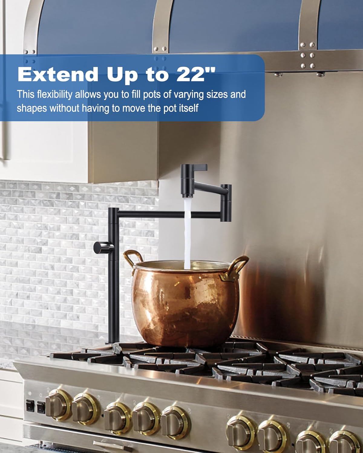 ARCORA Oil Rubbed Bronze Deck Mounted Solid Brass Pot Filler Kitchen ...