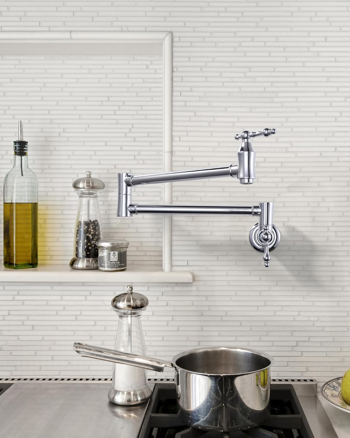 ARCORA Traditional Chrome Wall Mount Pot Filler Commercial Kitchen ...