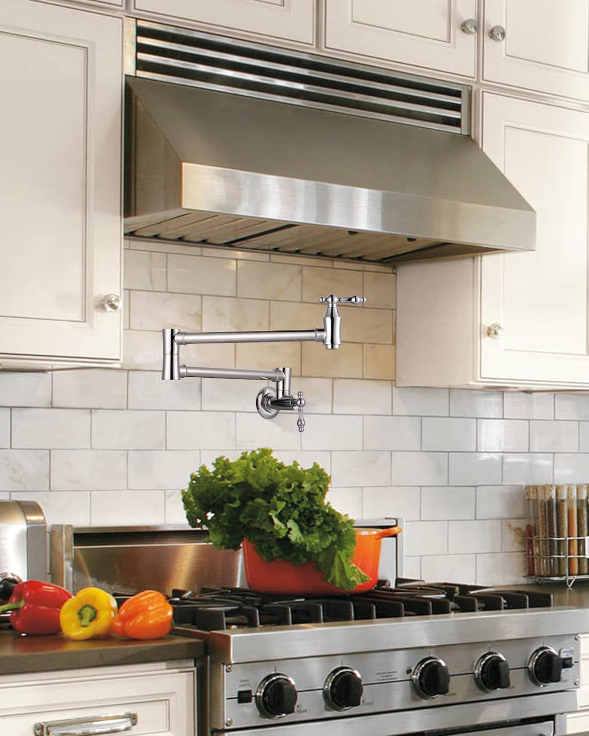 ARCORA Traditional Chrome Wall Mount Pot Filler Commercial Kitchen ...