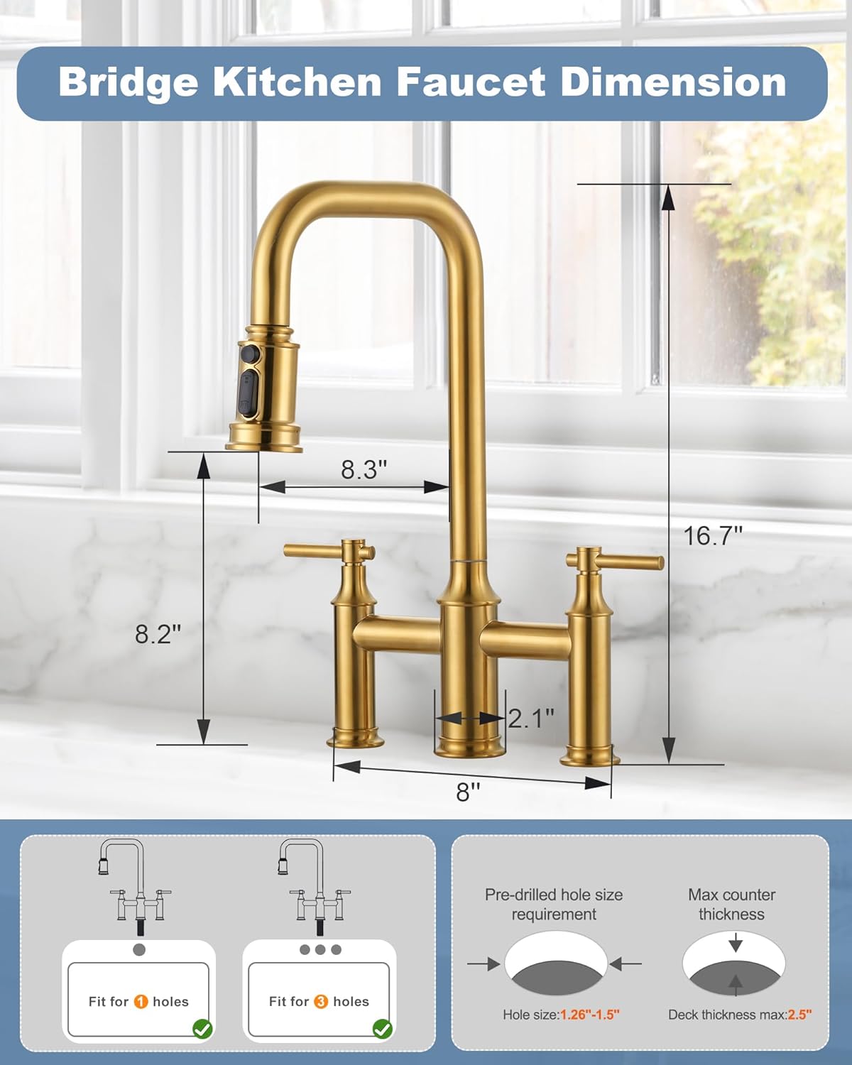 Gold Farmhouse Kitchen Faucet